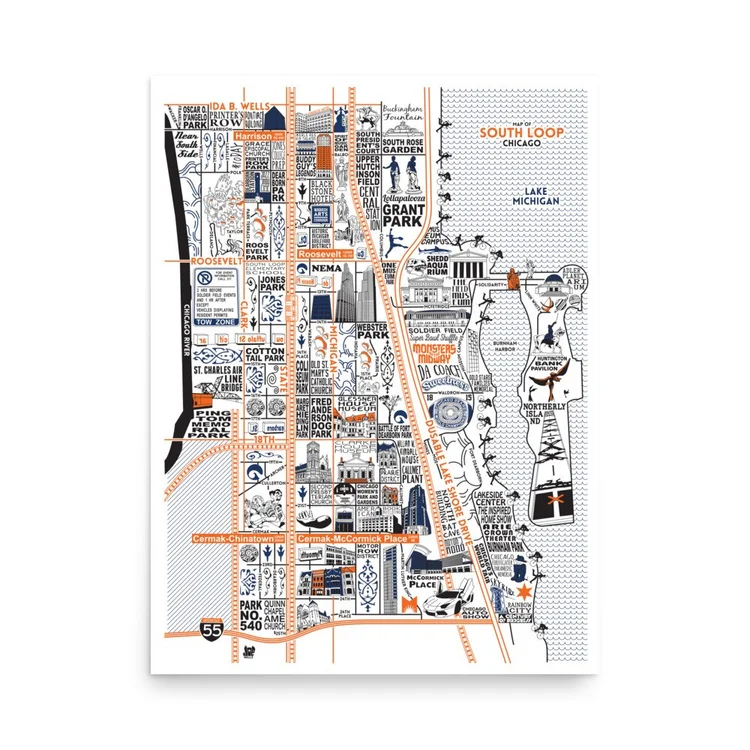 Lincoln Park Map: Chicago Art Prints for Sale — Joe Mills Illustration