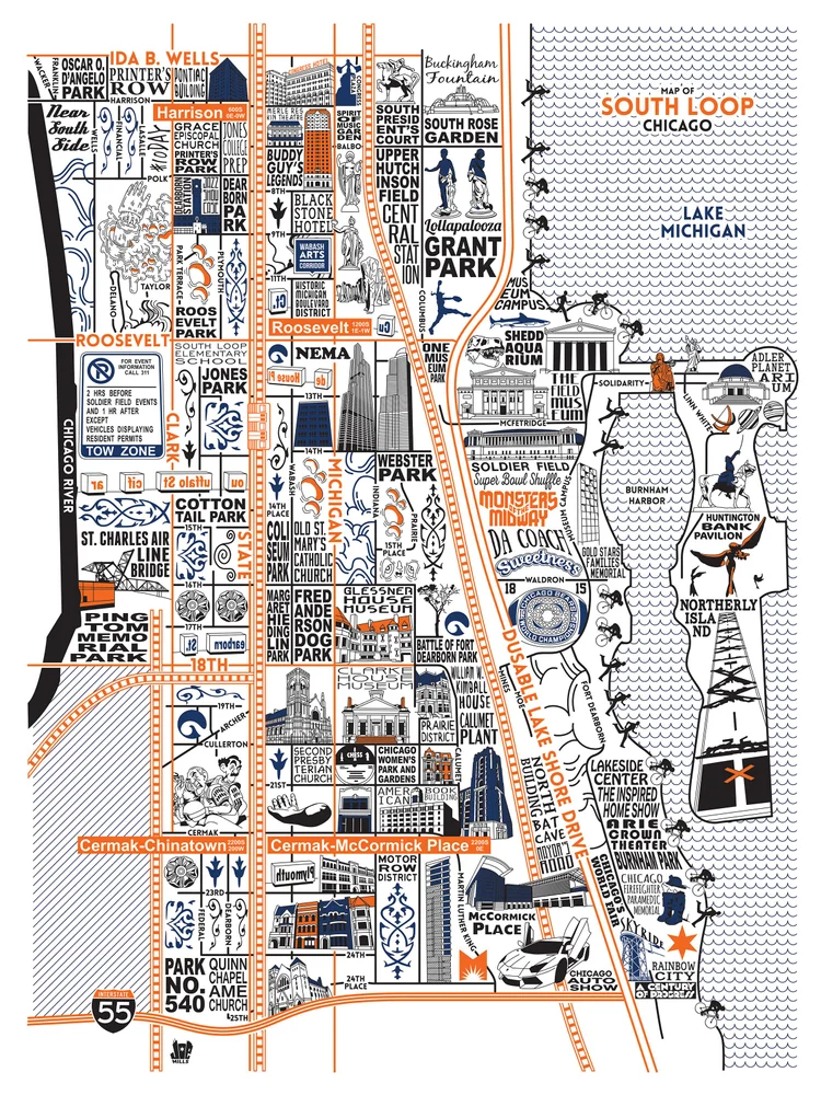 Lincoln Park Map: Chicago Art Prints for Sale — Joe Mills Illustration