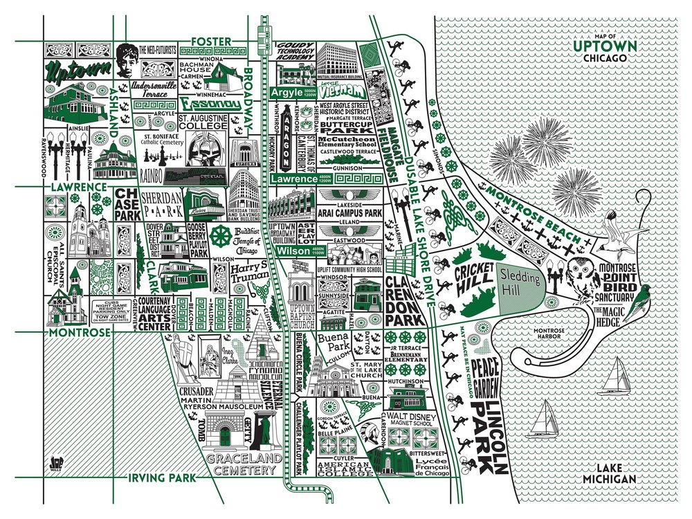 Lincoln Park Map: Chicago Art Prints for Sale — Joe Mills Illustration