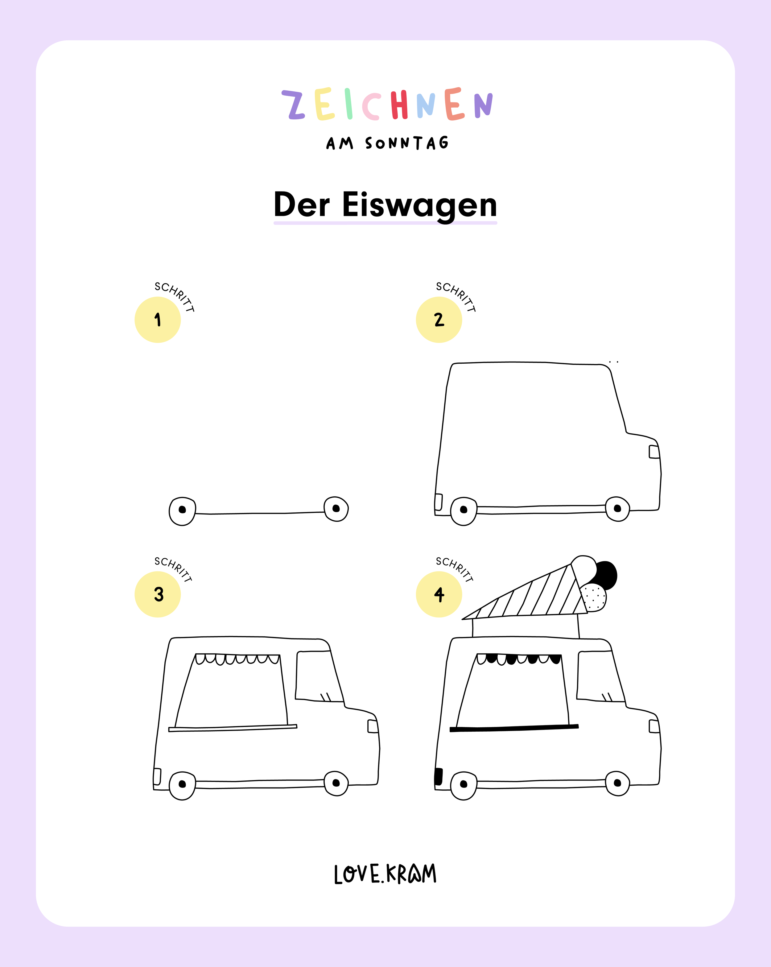 Super einfaches Zeichen-Tutorial: Der Eiswagen für Anfänger — Silvie ...