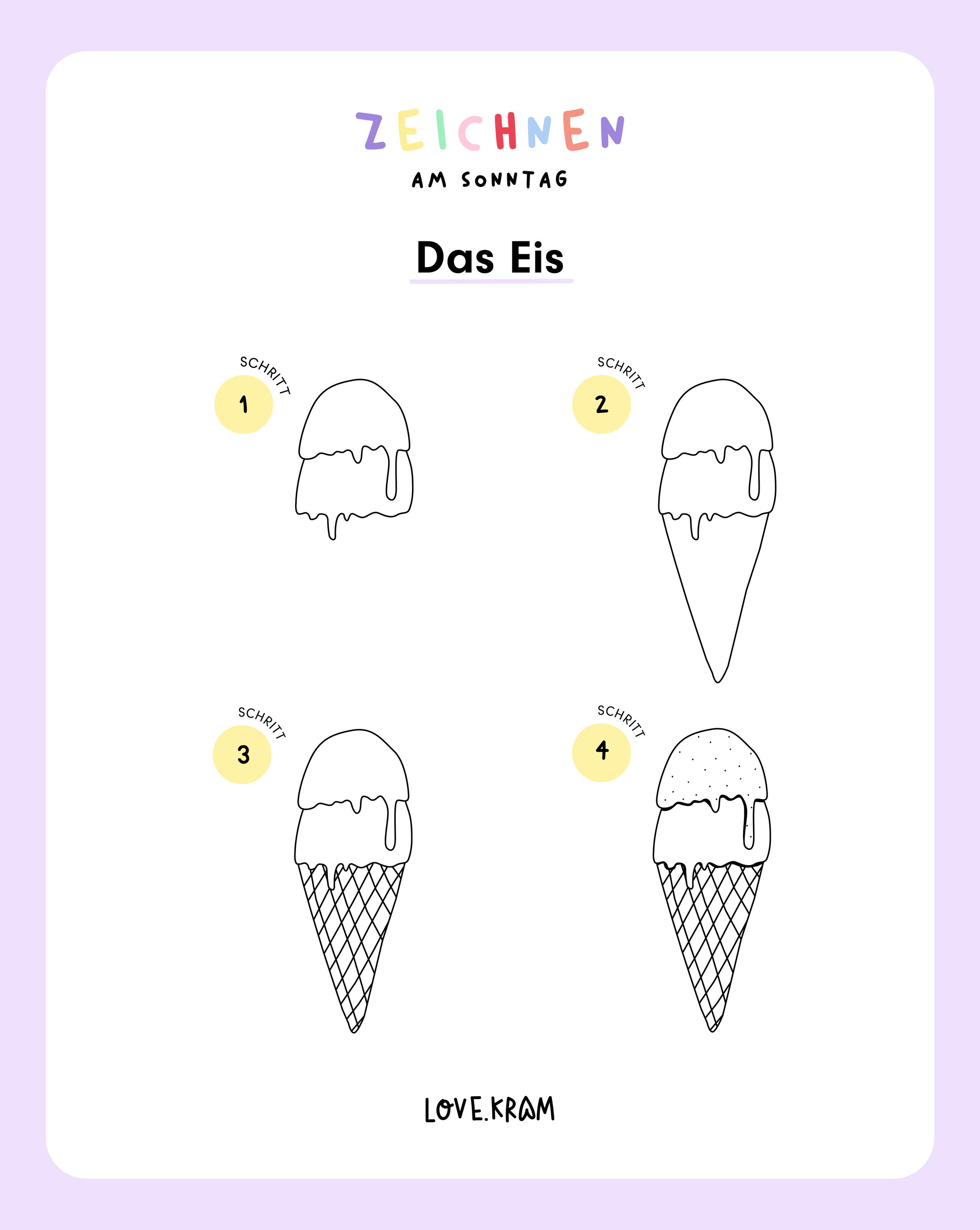 Ganz einfach ein Eis in vier Schritten zeichnen — Silvie Bomhard