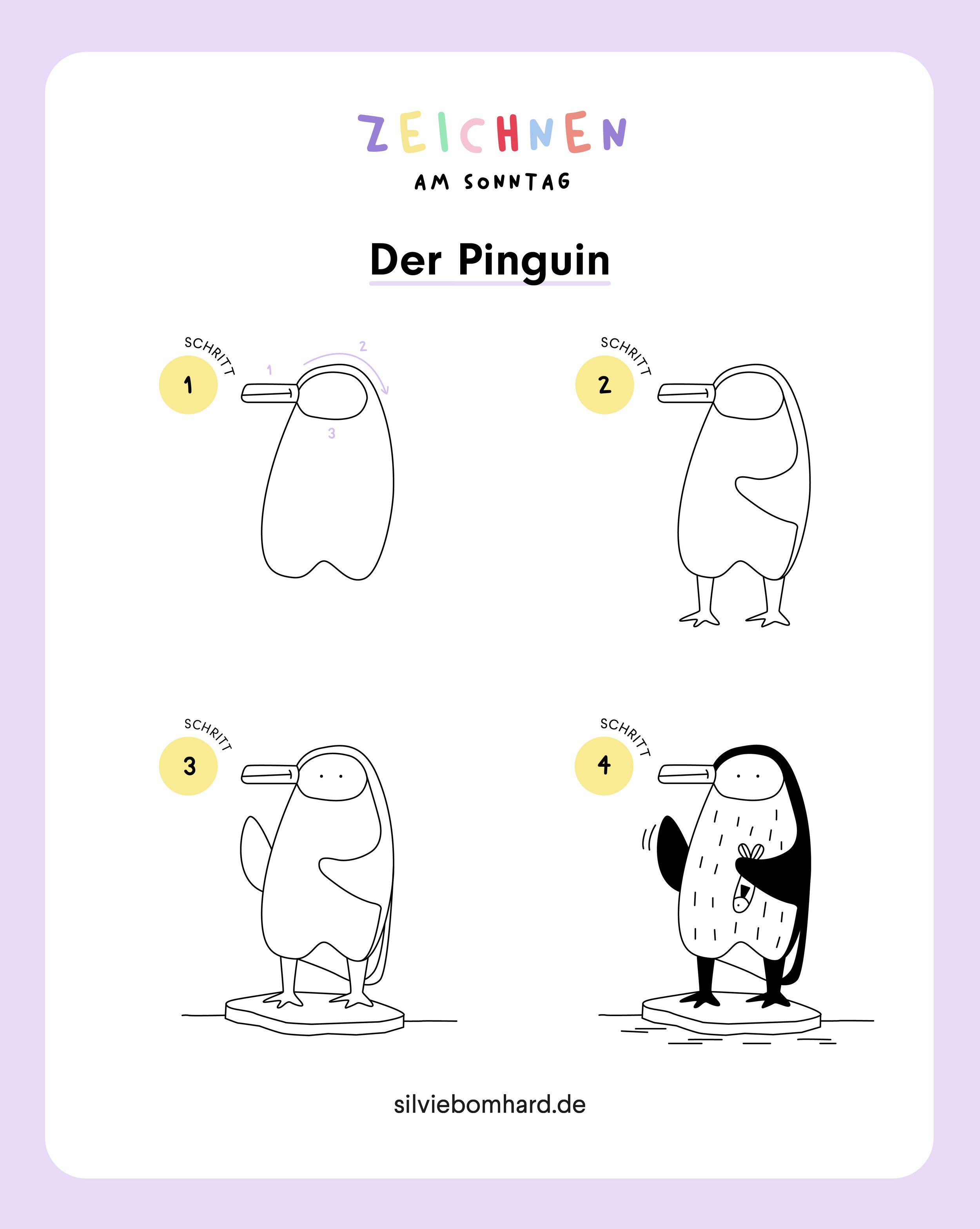 Pinguin Zeichnen Lernen Pinguin Zeichnen Zeichnen Lernen Zeichnen