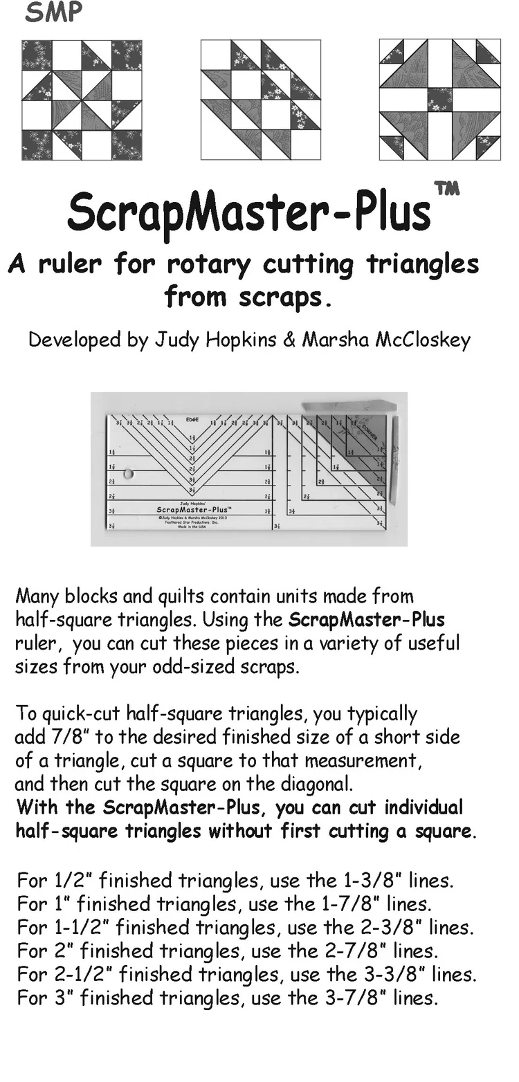 Judy Hopkins's ScrapMaster-Plus Ruler — Feathered Star Productions