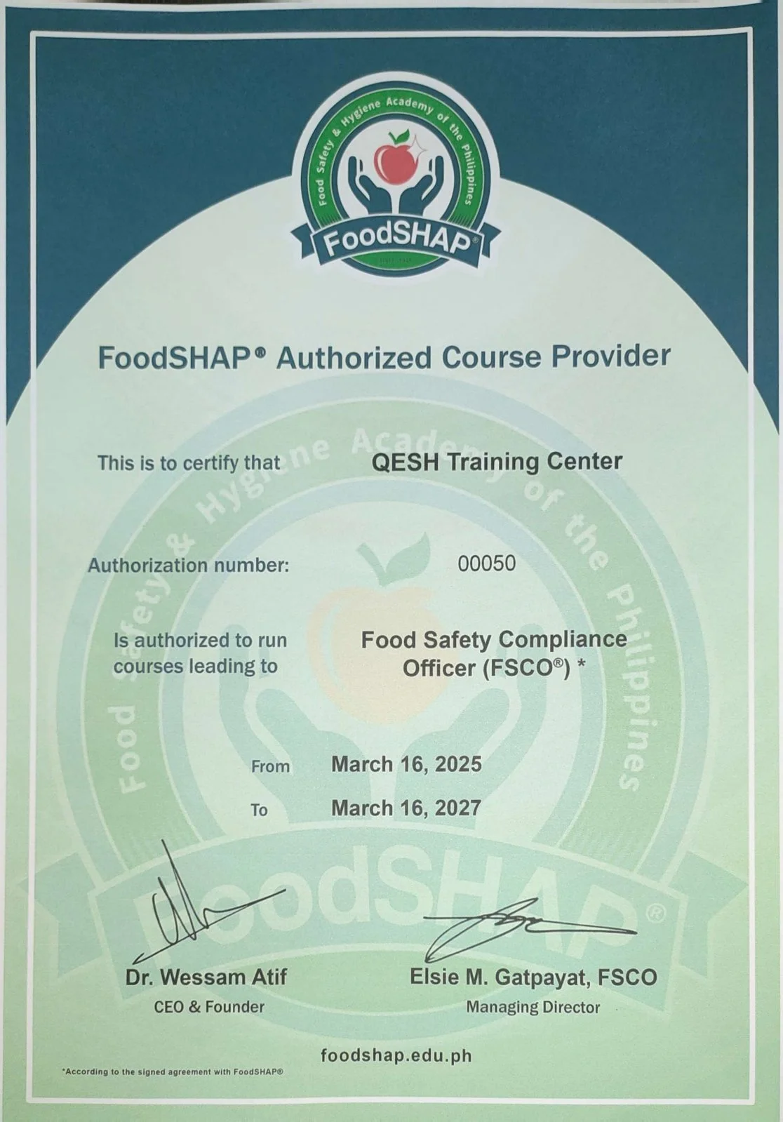 QESH Training Center - Be a trained Safety Officer in the Philippines