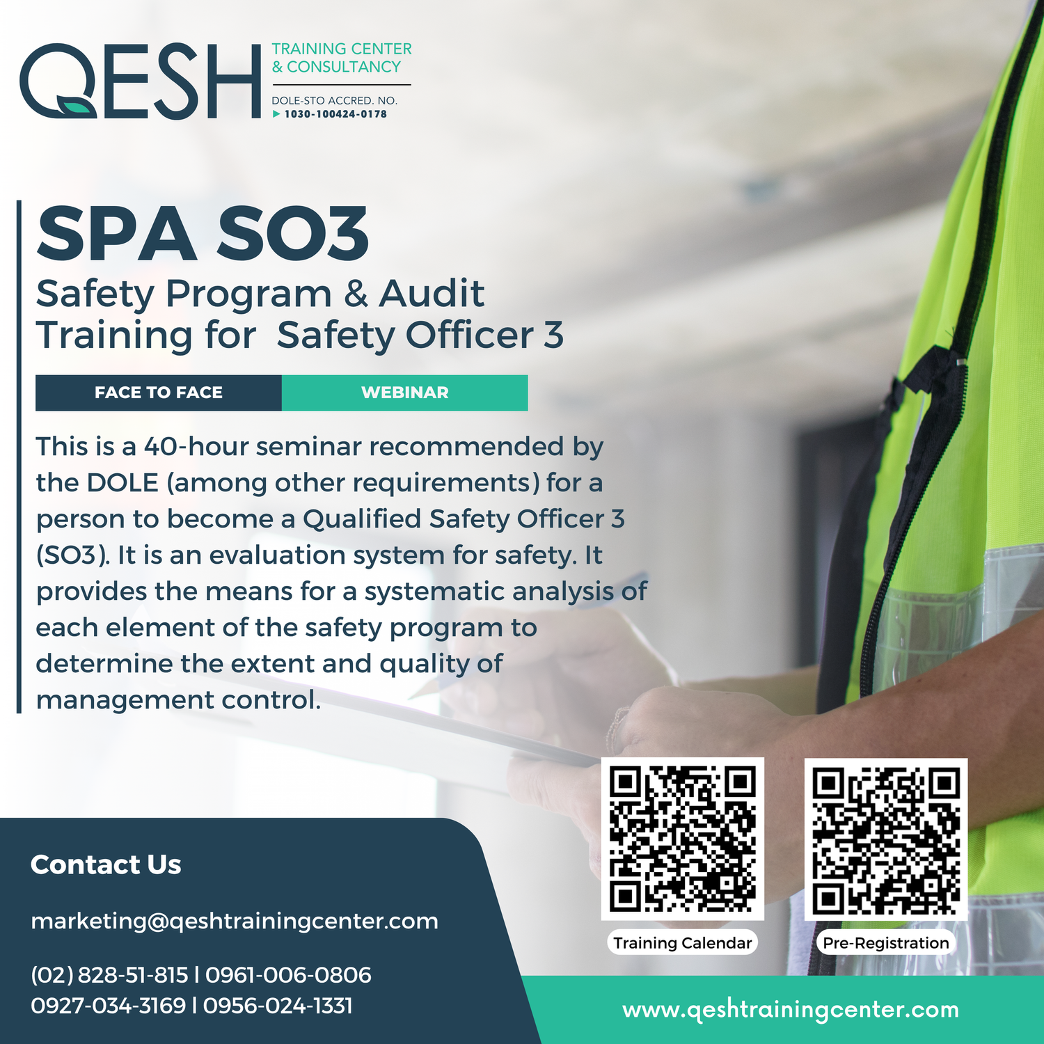 QESH Training Center - Be a trained Safety Officer in the Philippines