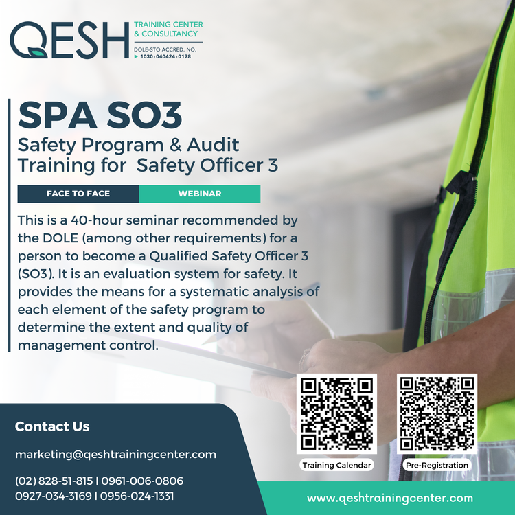 QESH Training Center - Be a trained Safety Officer in the Philippines