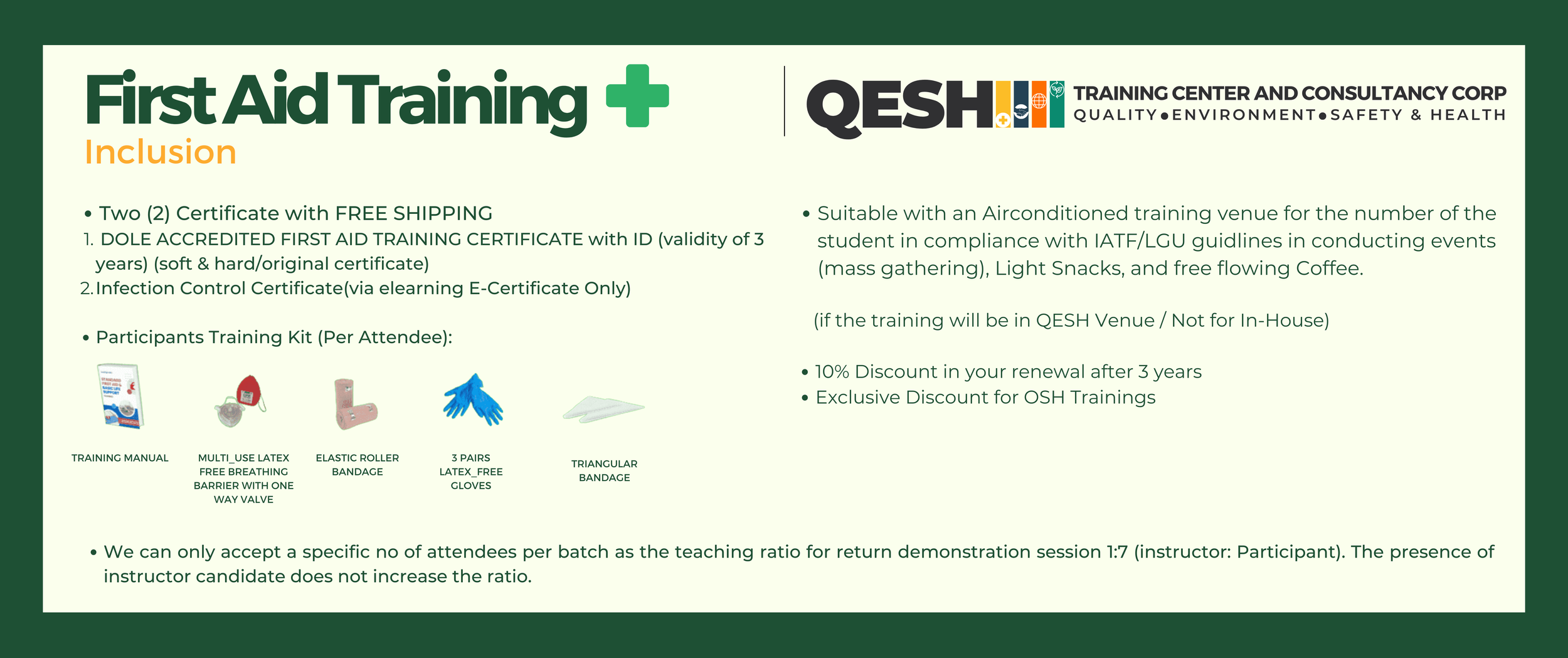 QESH Training Center - Be a trained Safety Officer in the Philippines
