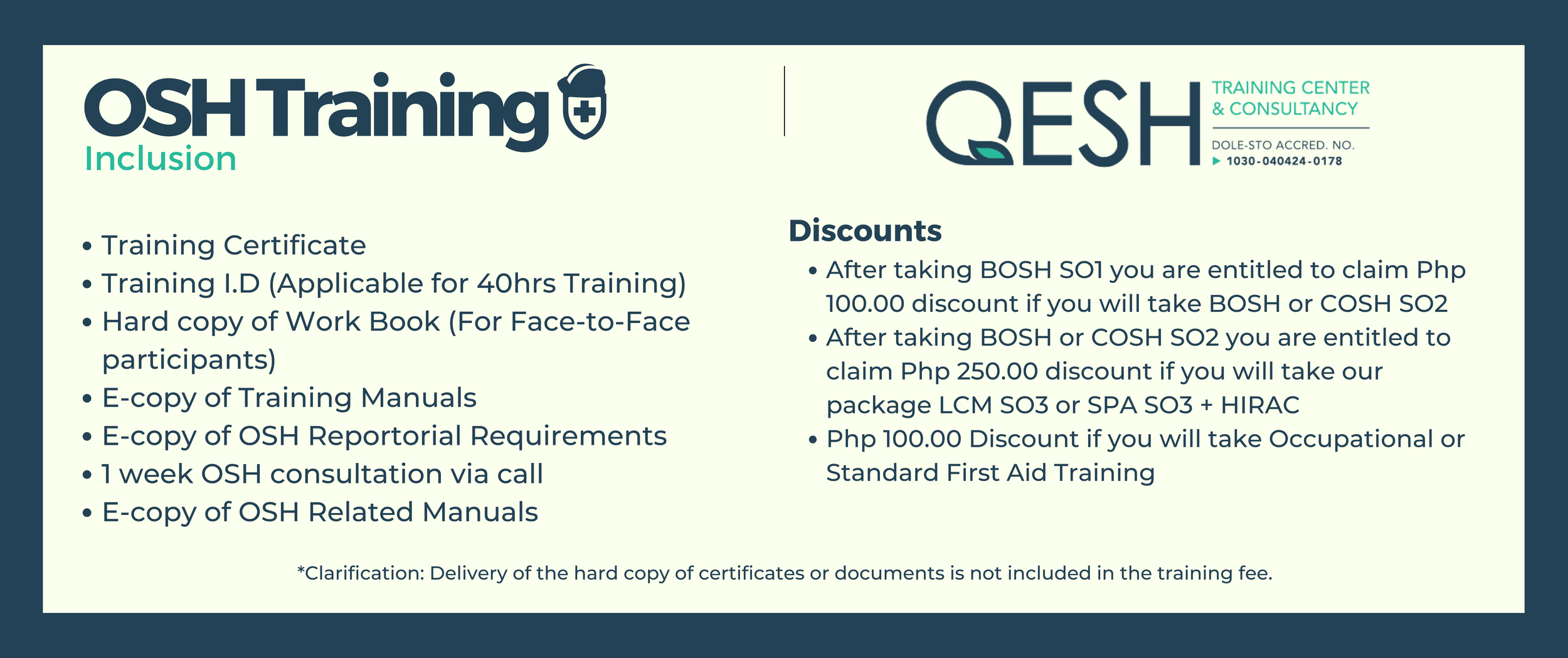 QESH Training Center - Be a trained Safety Officer in the Philippines