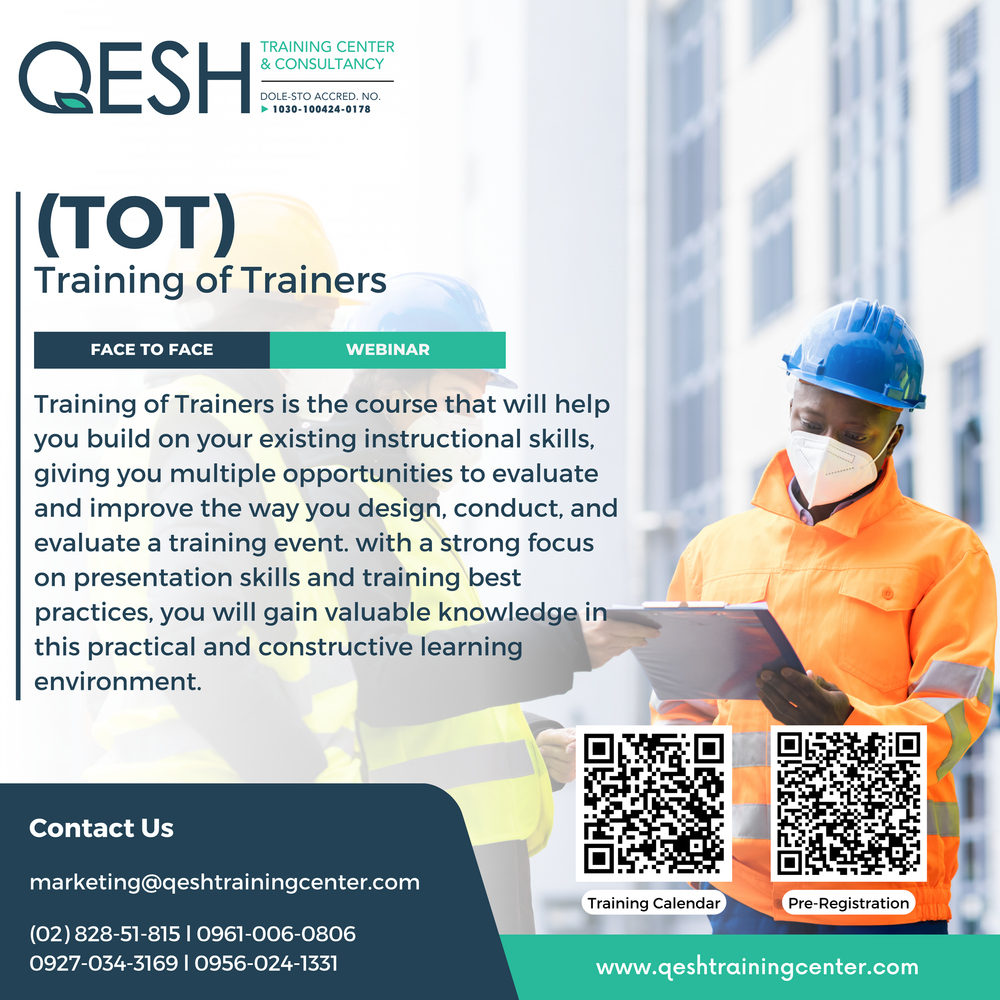 QESH Training Center - Be a trained Safety Officer in the Philippines