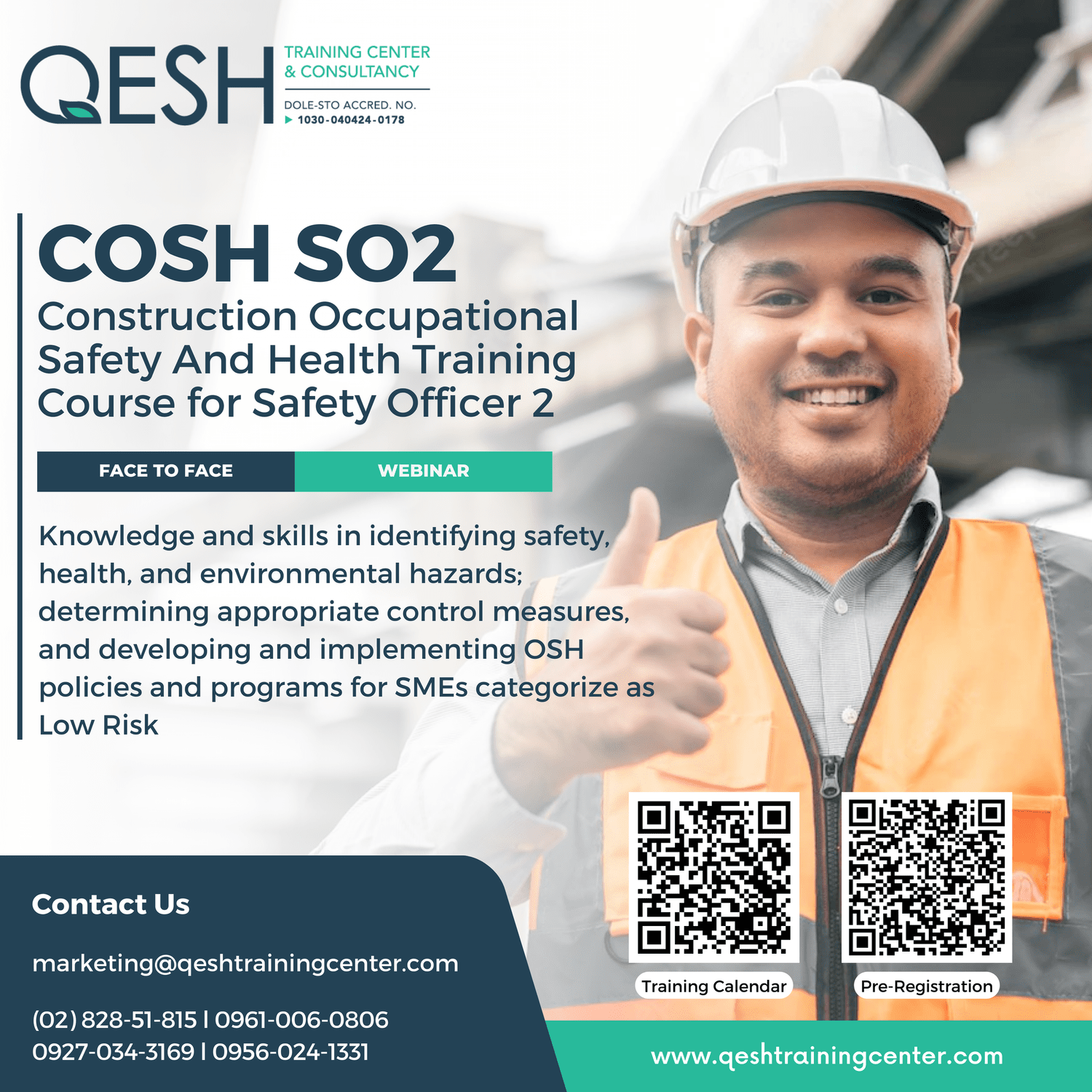 QESH Training Center - Be a trained Safety Officer in the Philippines