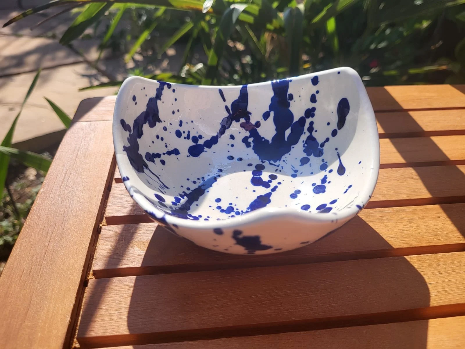 Buy this Hand-painted blue and white splatter-style Spanish pottery ...