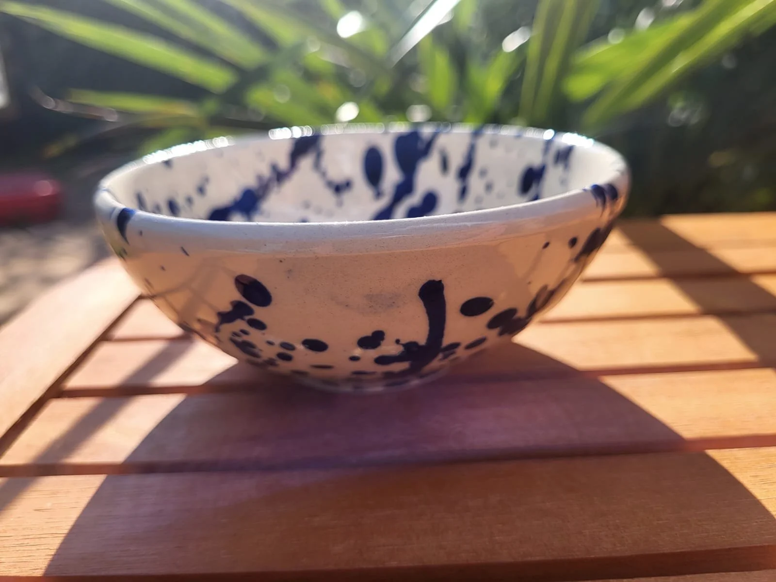 Buy this Hand-painted blue and white splatter-style Spanish pottery ...