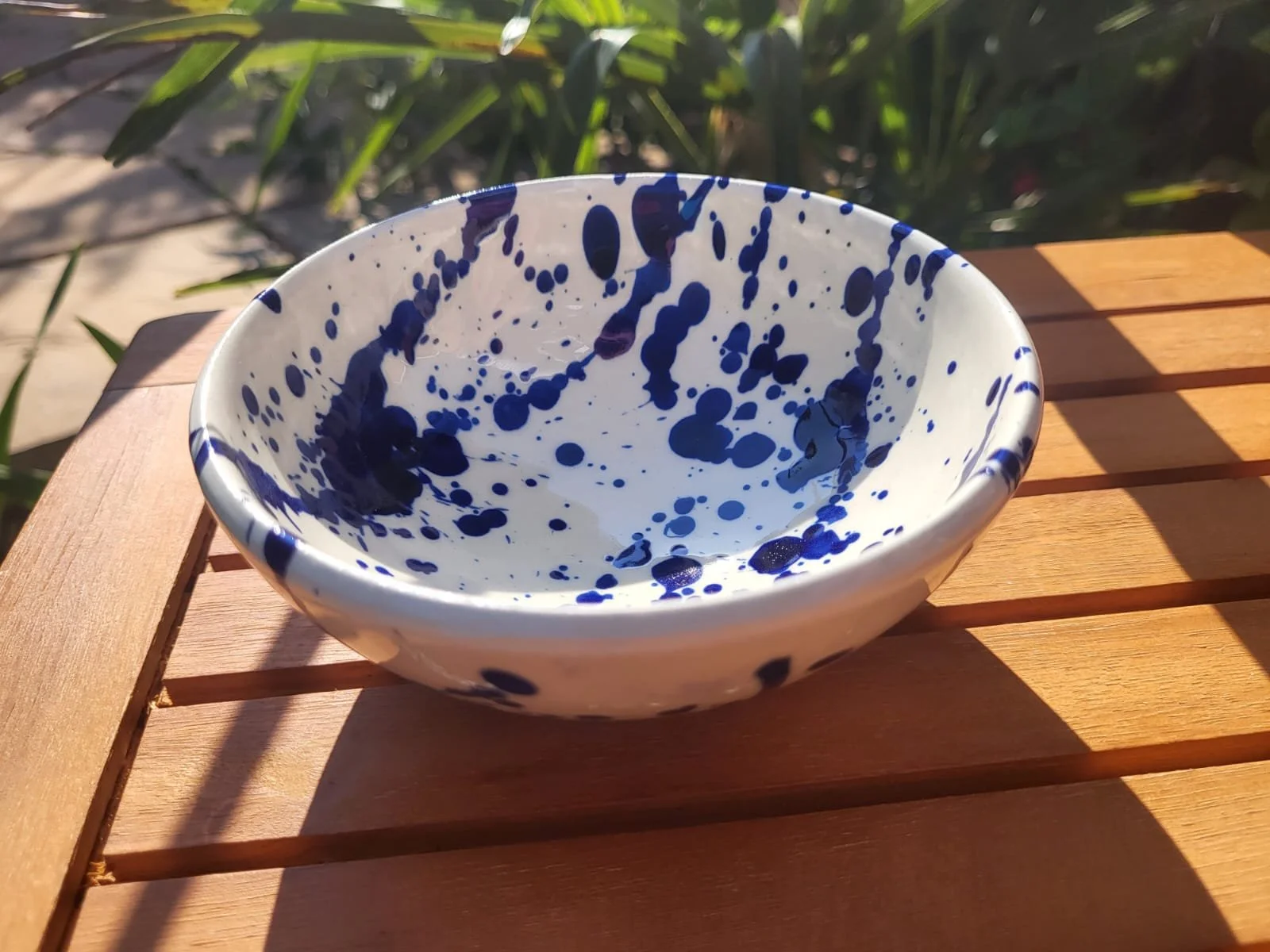 Buy this Spanish splatter platter, hand-painted large blue and white ...