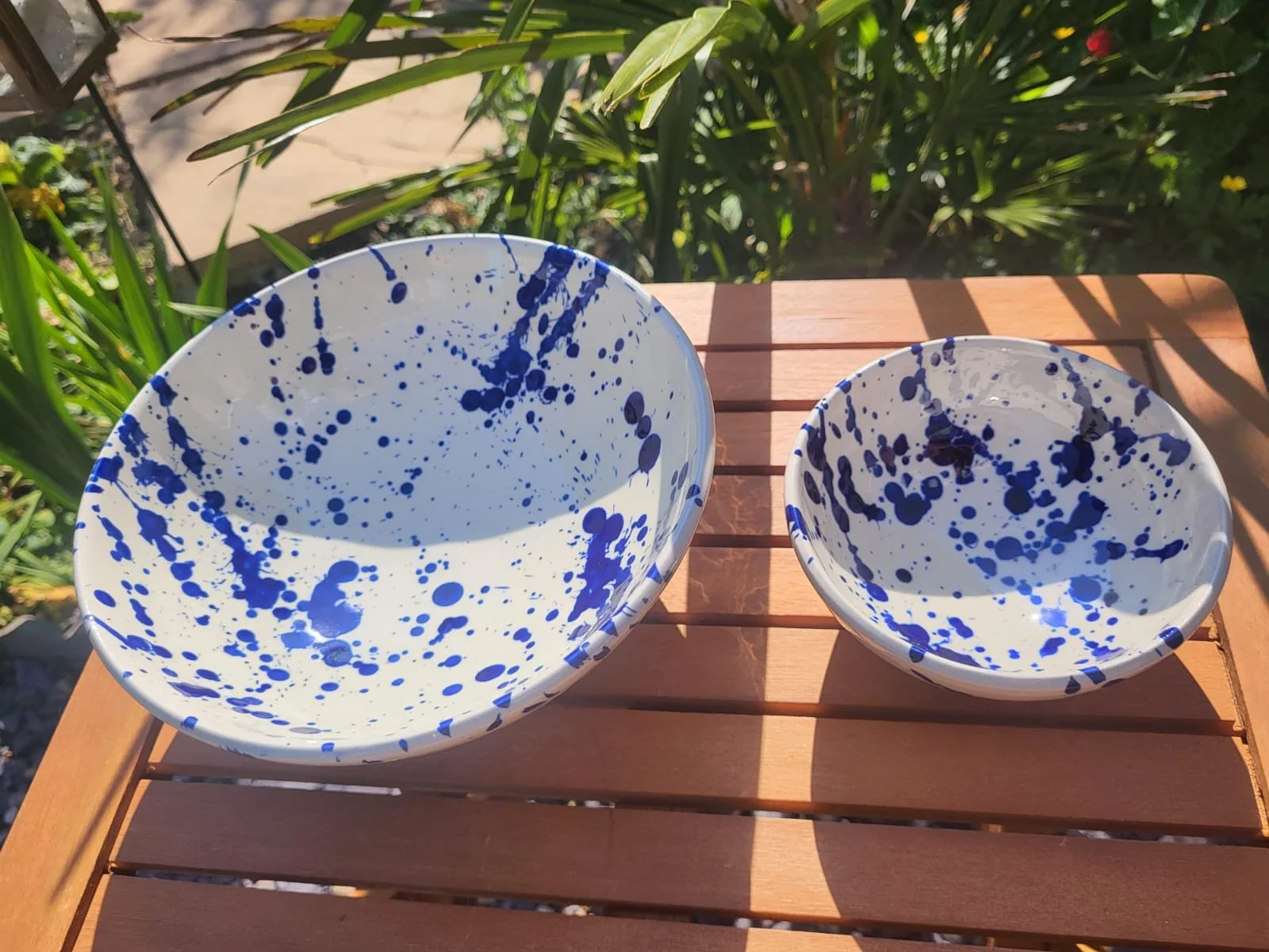 Buy this Hand-painted blue and white splatter-style Spanish pottery ...