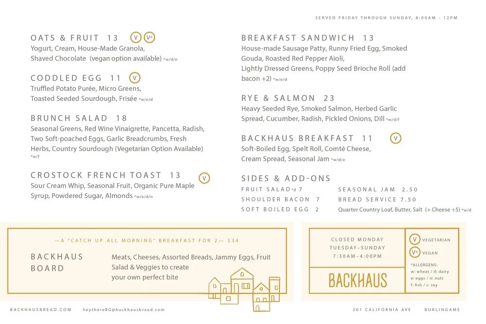 MENU — Backhaus