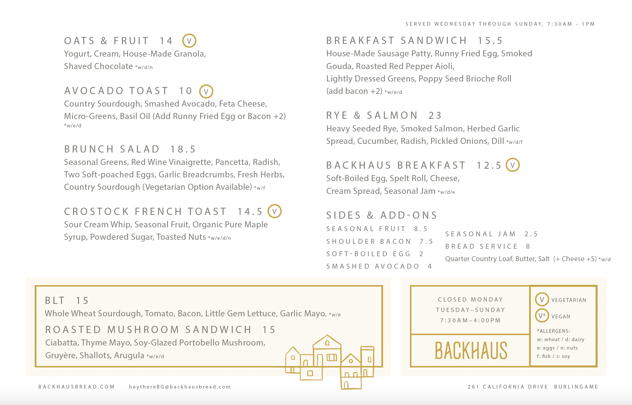 MENU — Backhaus