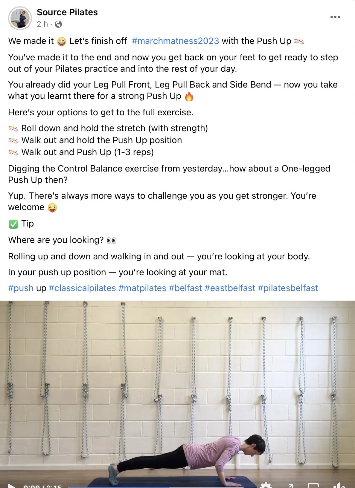 March MATness round up: Hip Circles to Push Up — Source Pilates Belfast