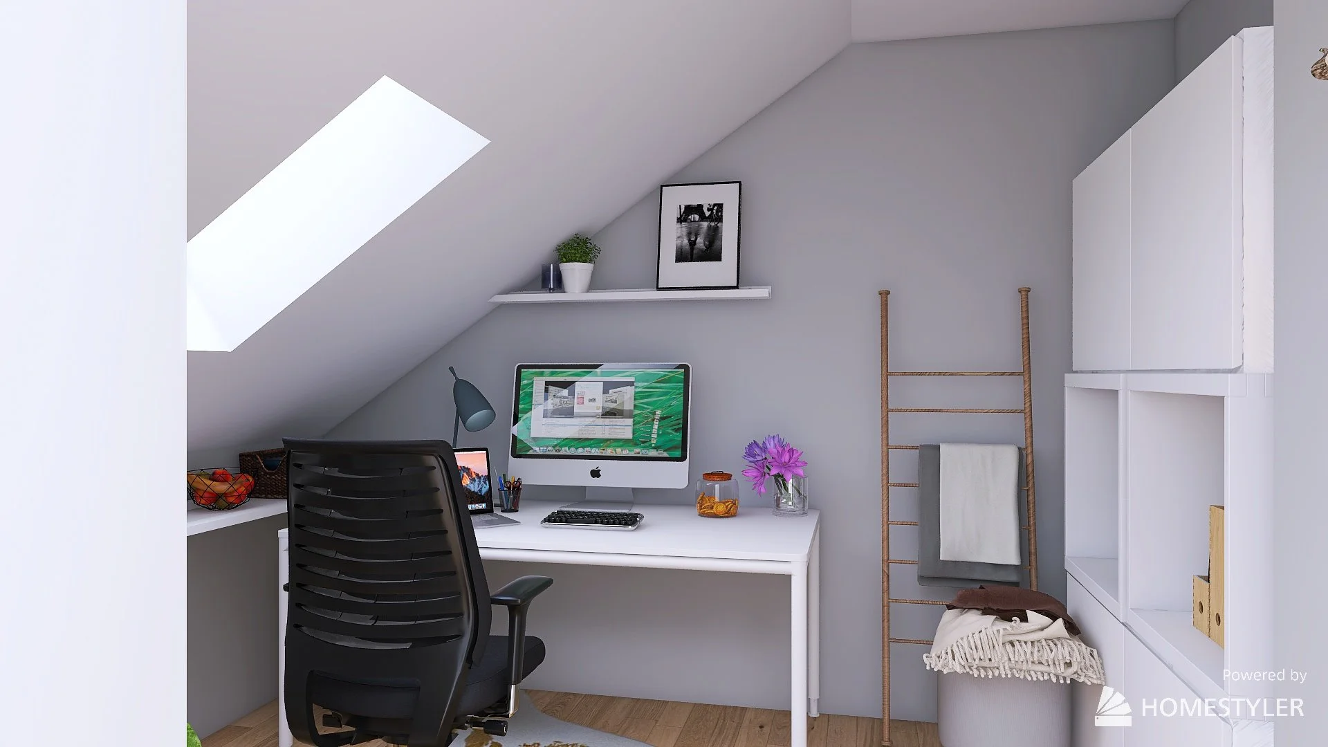 Hinter den Kulissen: Wie aus einem leeren Raum mit Dachschräge ein Home Office wurde ...