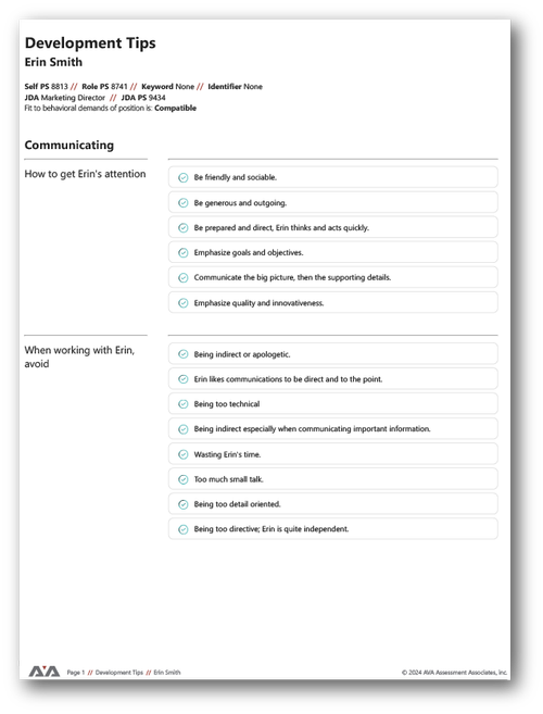 AVA Behavioral Assessment — AVA Assessment