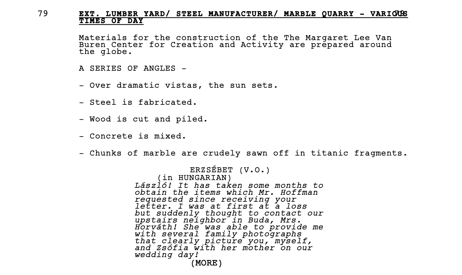 Is Anything Really Ours? The Brutalist Script Analysis
