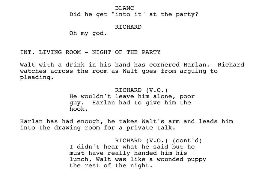 Razor-Sharp with a Twist: A Knives Out Script Analysis