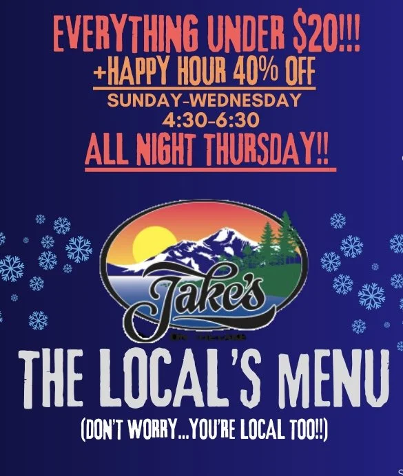 Menu — Jakes on the Lake