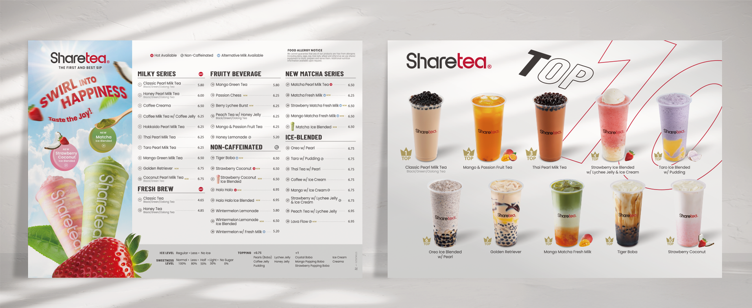 Sharetea Menu. Boba Milk Tea Drinks — Sharetea - Best Bubble Tea Brand