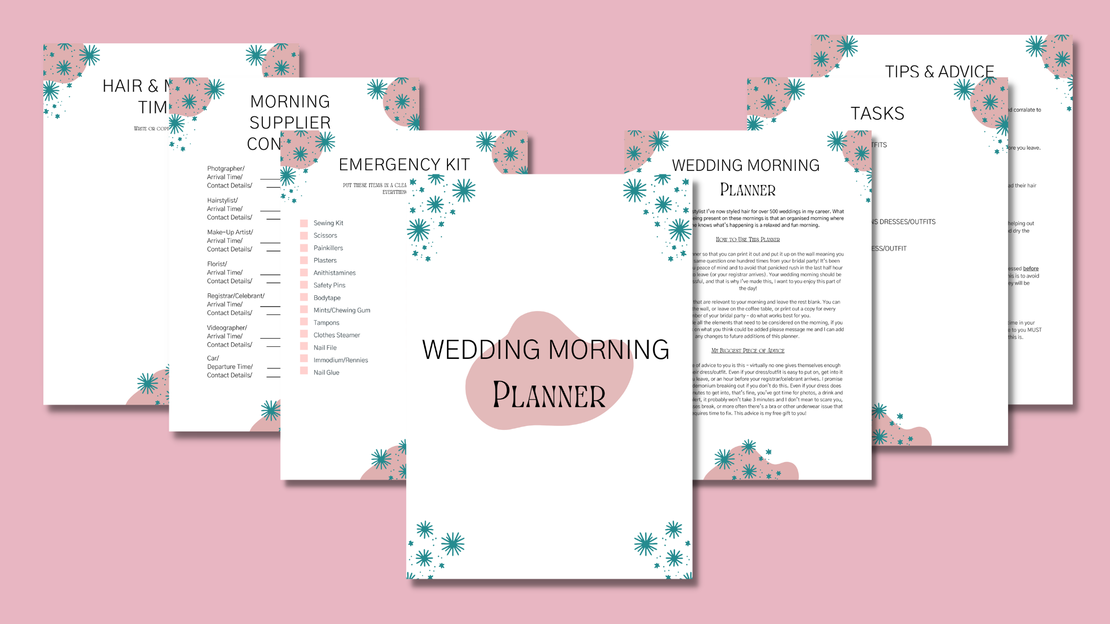 Wedding Morning Wall Planner DIGITAL Download — Flamingo Amy Wedding ...
