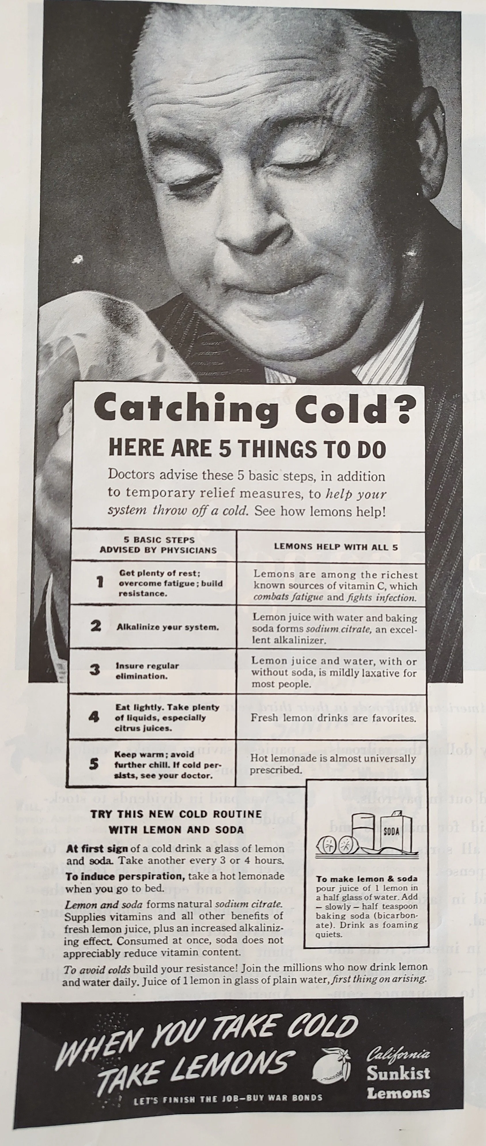 “When You Take Cold Take Lemons” — Wartime Wisdom for Modern Homemakers