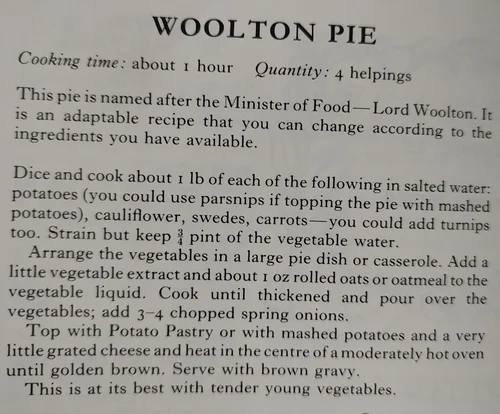 A Quintessential Food of World War II – Lord Woolton Pie — Wartime ...