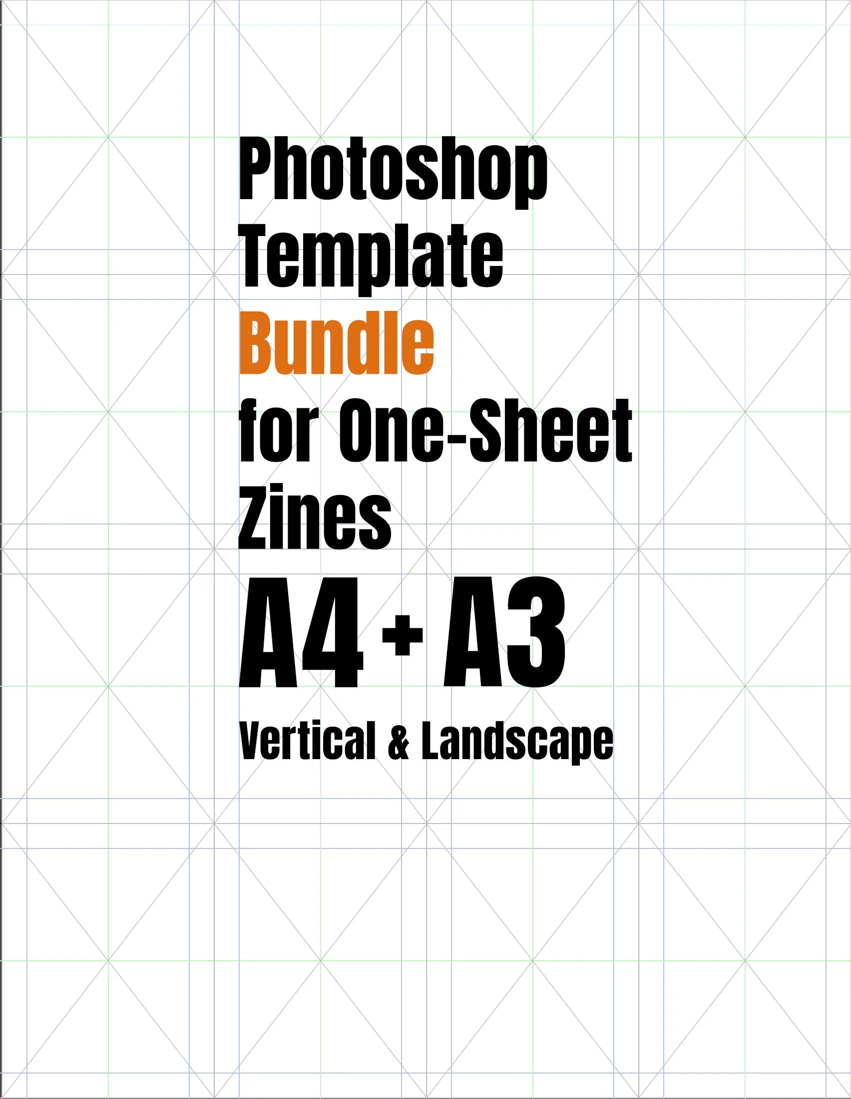 Bundle: A4 and A3 Photoshop Templates for One-Sheet Zines | Templates ...