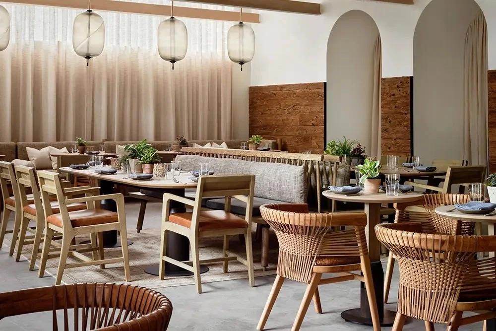 -Custom Two Tone, Solid Wood, Hospitality Dining Tables — Wharton Hunt