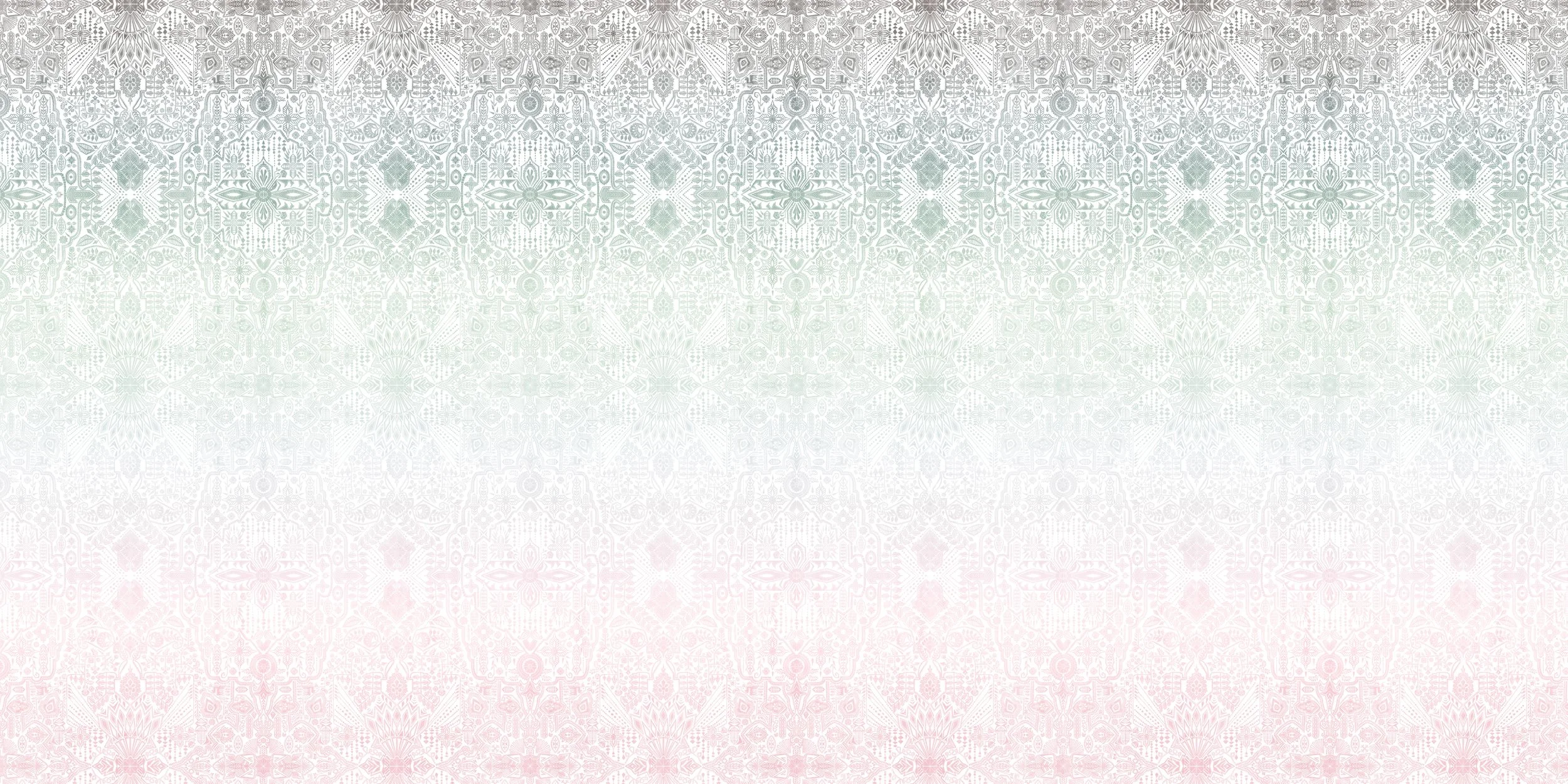 Aztec Boho Wallpaper – Hand-Painted Ombre Mural with Aztec Ethnic ...