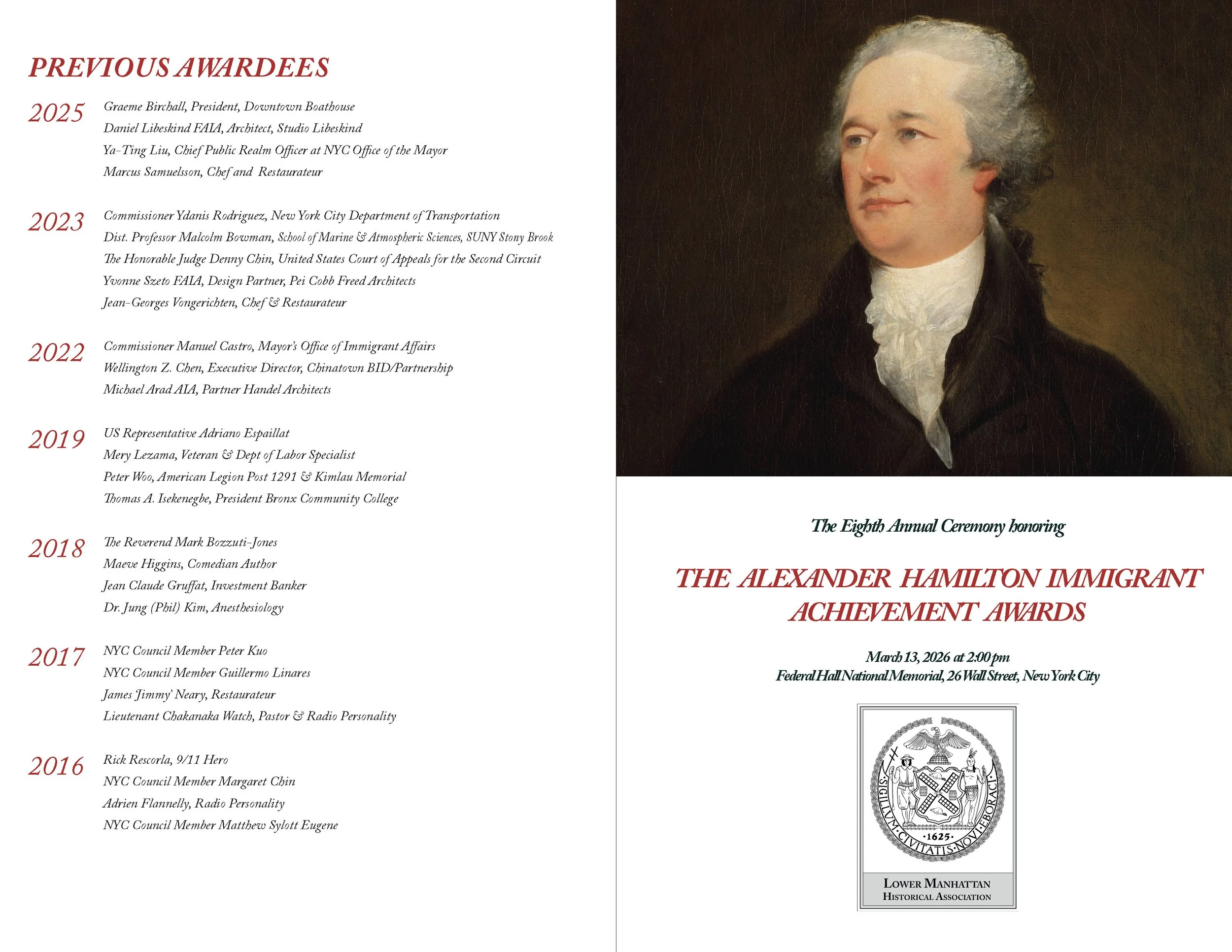 2026 Alexander Hamilton Immigrant Achievement Award Honorees — LOWER ...