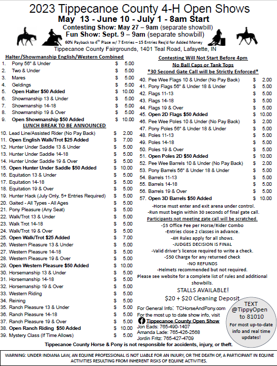 About 2 — Tippecanoe County 4-H Horse & Pony