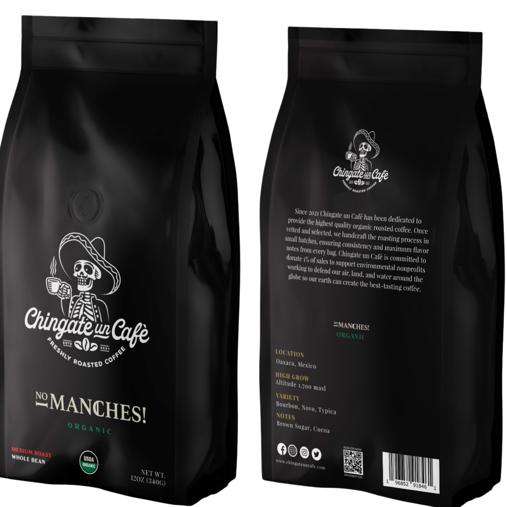 Chingate un Cafe- No Manches Roasted coffee bag. 12oz | Roasted Mexican ...