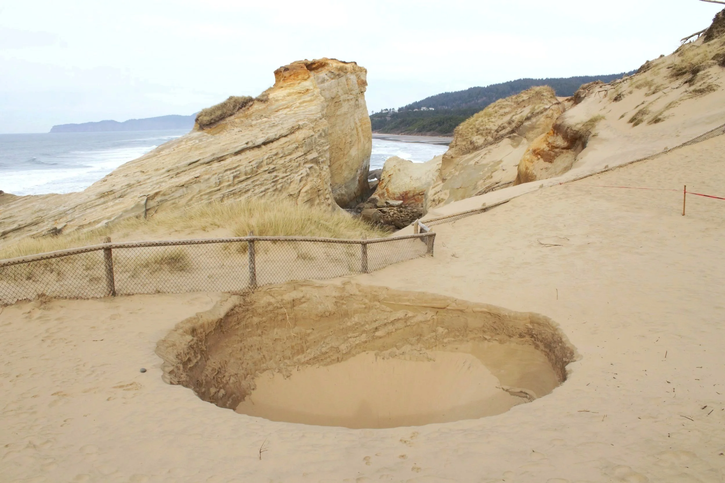 Cape Kiwanda and Its Big Sinkhole — Pines and Vines — Pines and Vines