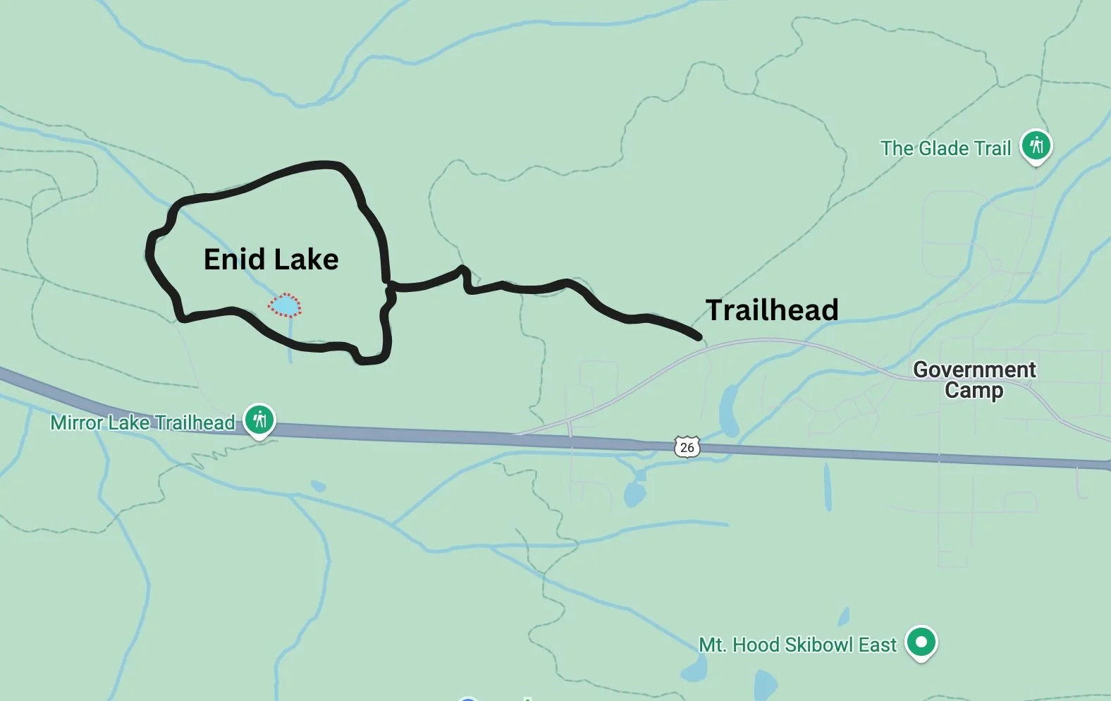 Government Camp to Enid Lake Snowshoe Trail — Pines and Vines