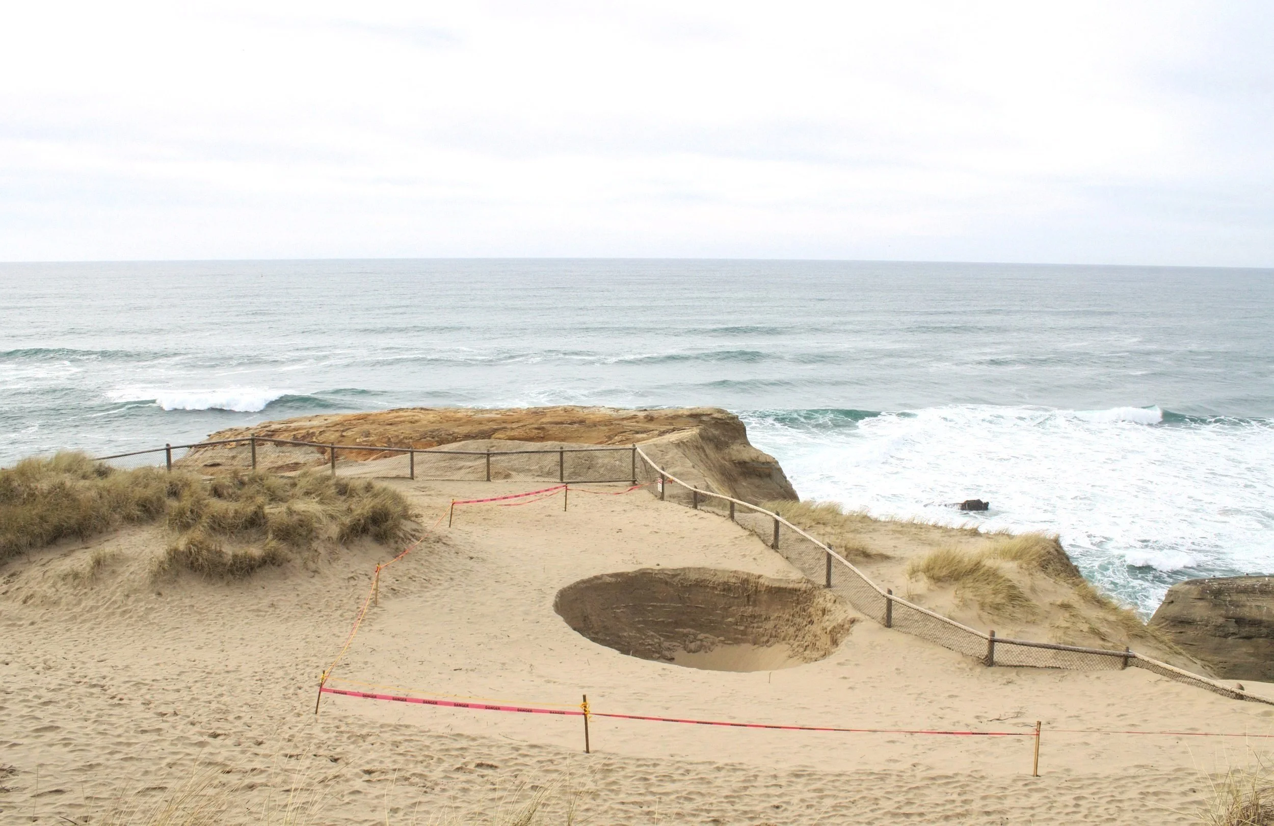Cape Kiwanda and Its Big Sinkhole — Pines and Vines — Pines and Vines