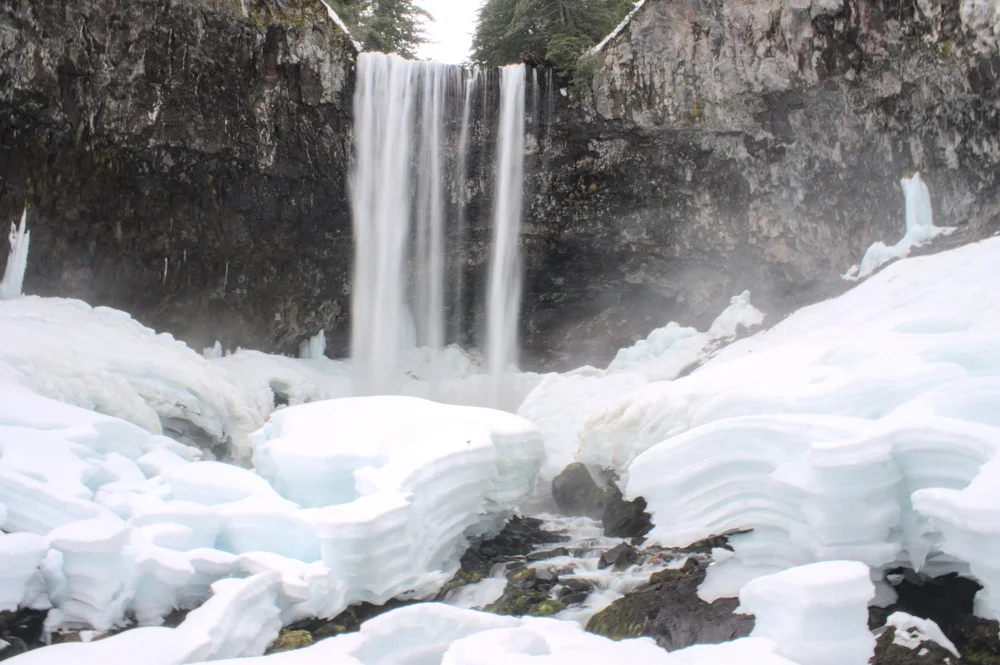 How to Hike or Snowshoe to Tamanawas Falls in Winter — Pines and Vines