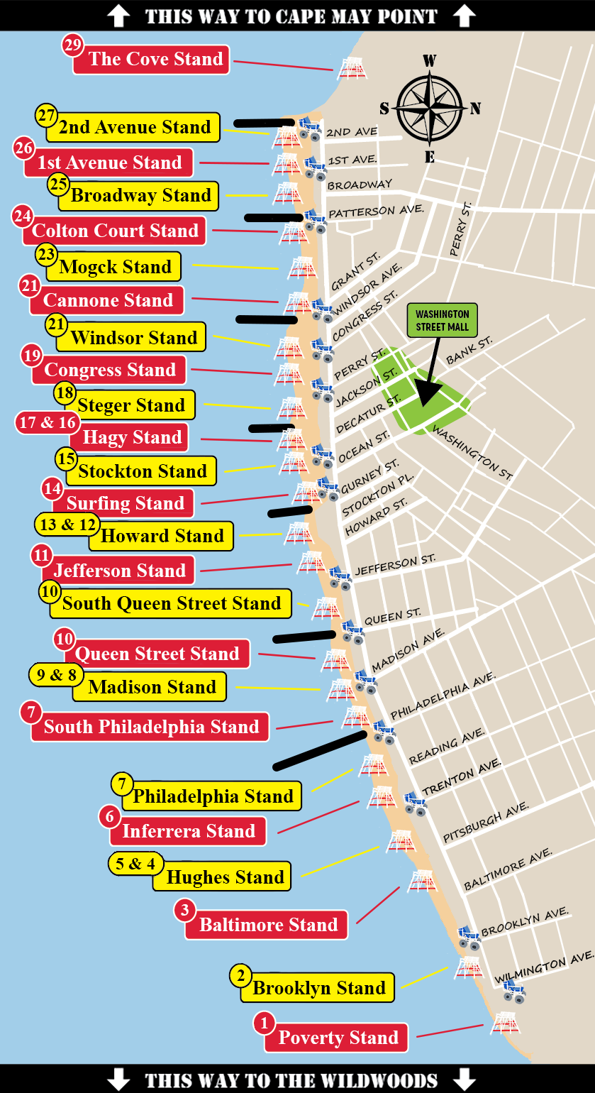 Lifeguard Stand Locations — Cape May Beach Patrol