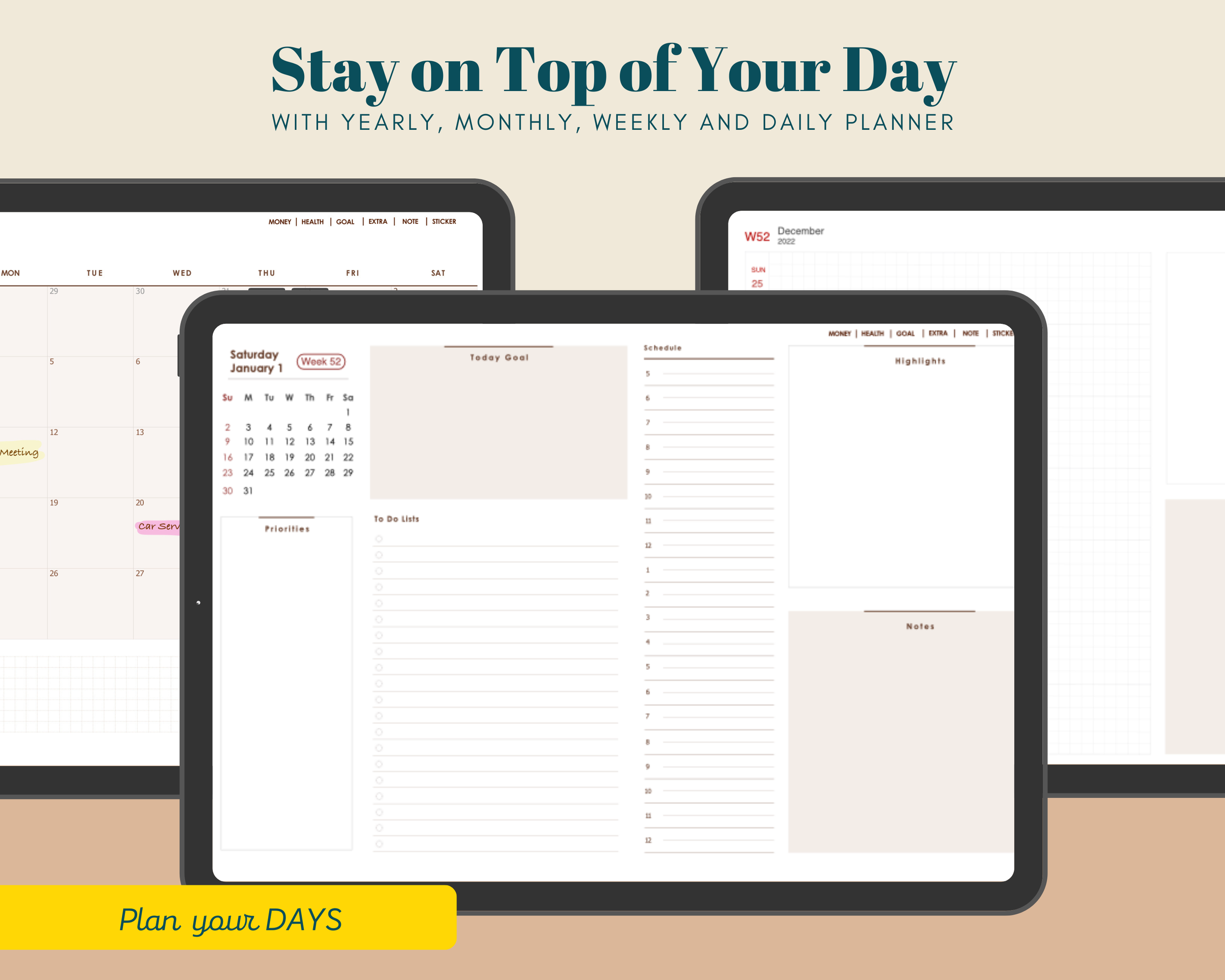 Digital Planner, Notebook Journal for IPad, Samsung and Android tablet