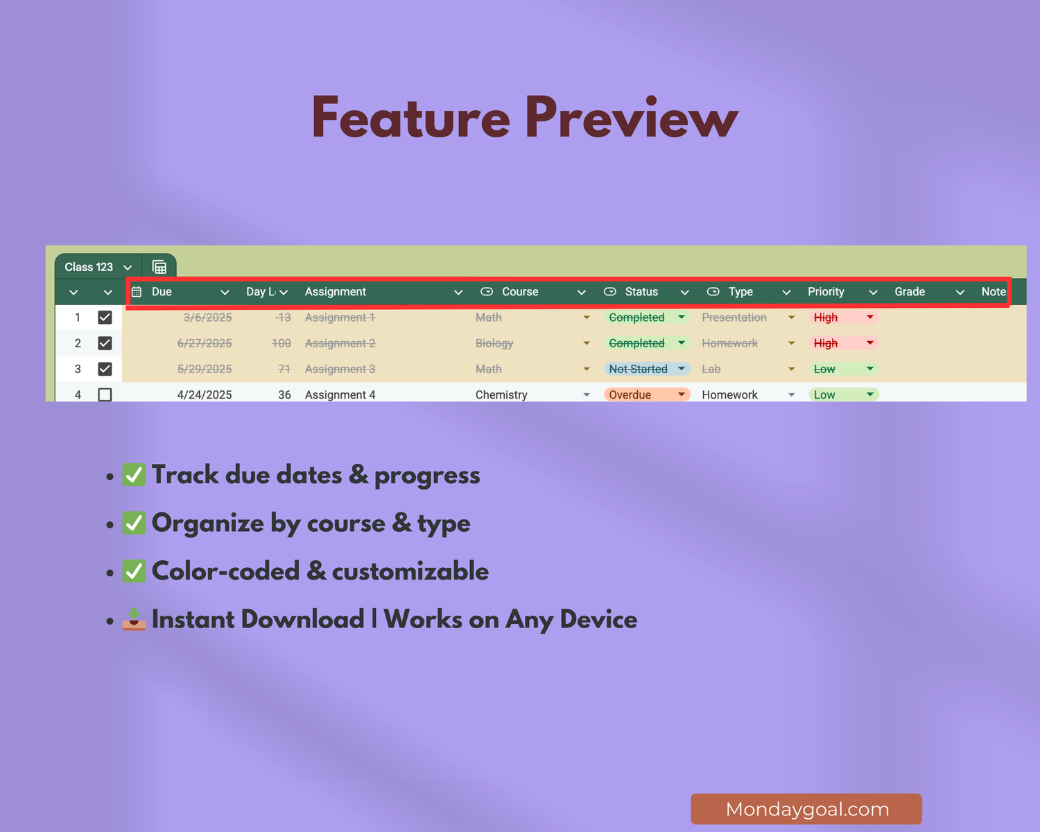 Easy-to-Use Google Sheets Templates, Planner for Your Daily Tasks