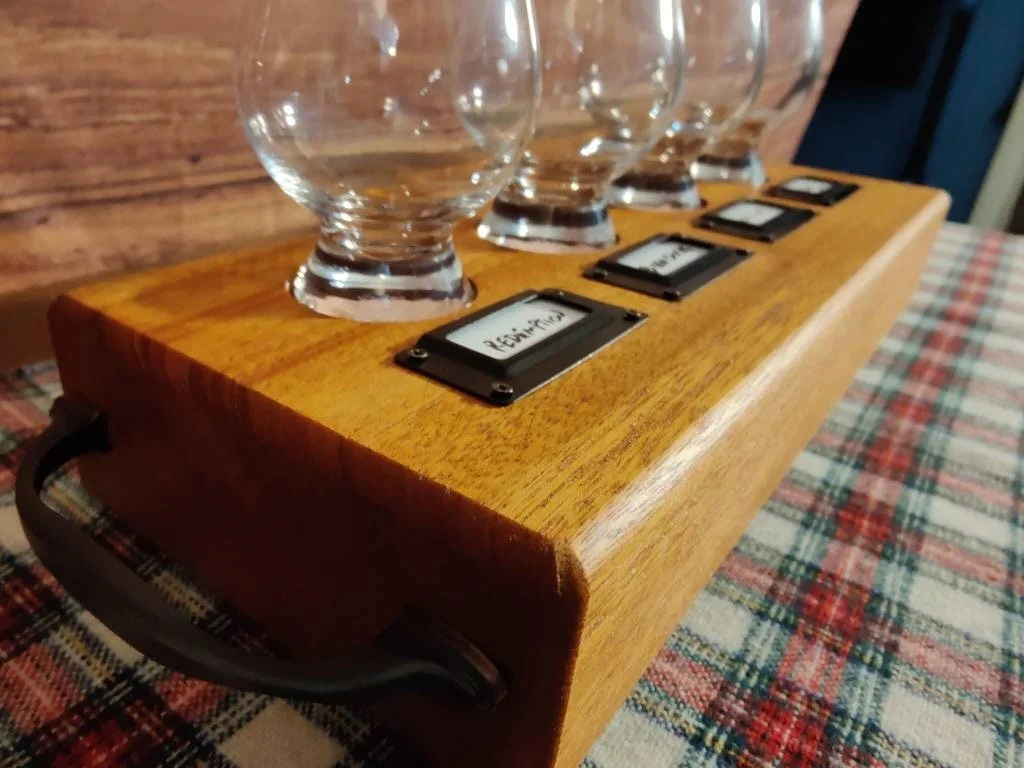 Whiskey Tasting Flight Set | Bocote Wood with Tasting Labels | BCN ...
