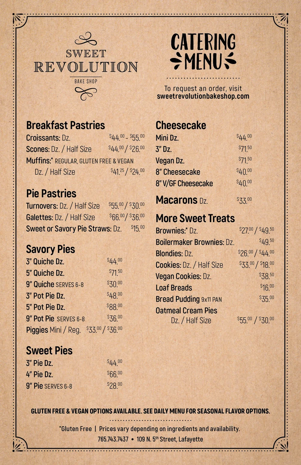 Catering — Sweet Revolution Bake Shop