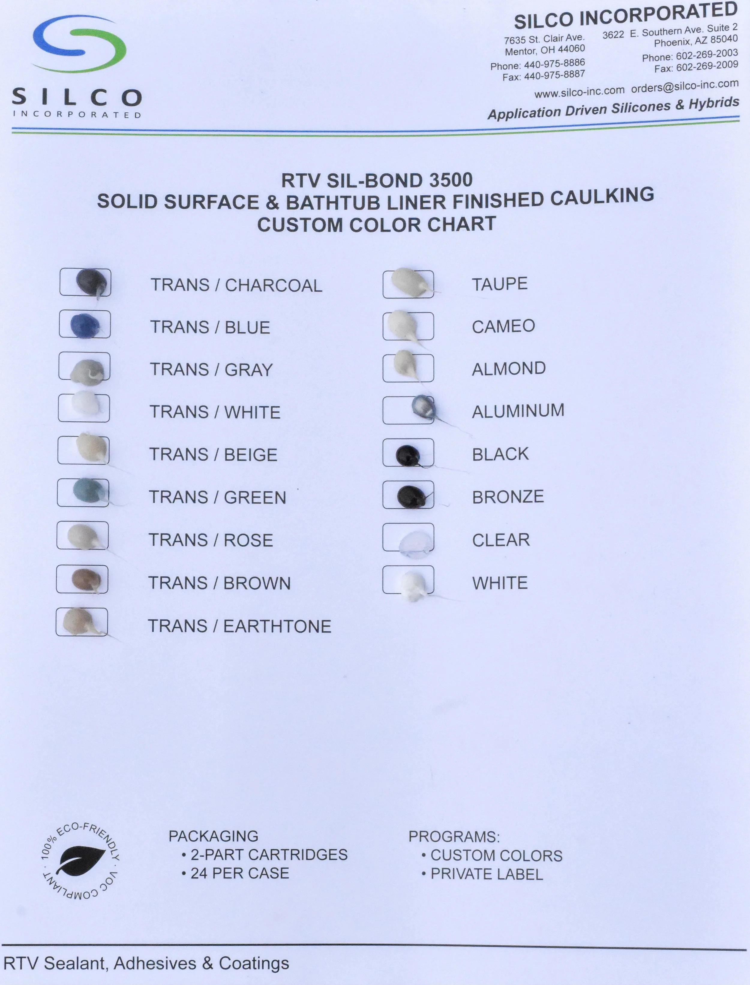Color Charts — Silco