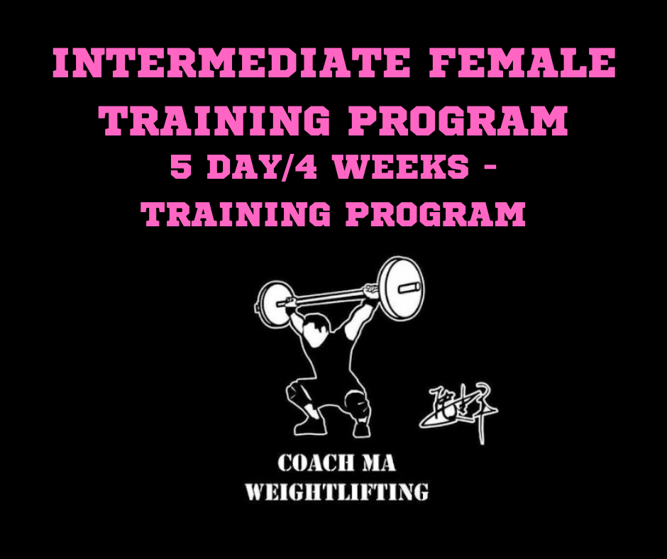 5 Day / 4 weeks - Training program for intermediate FEMALE athletes ...