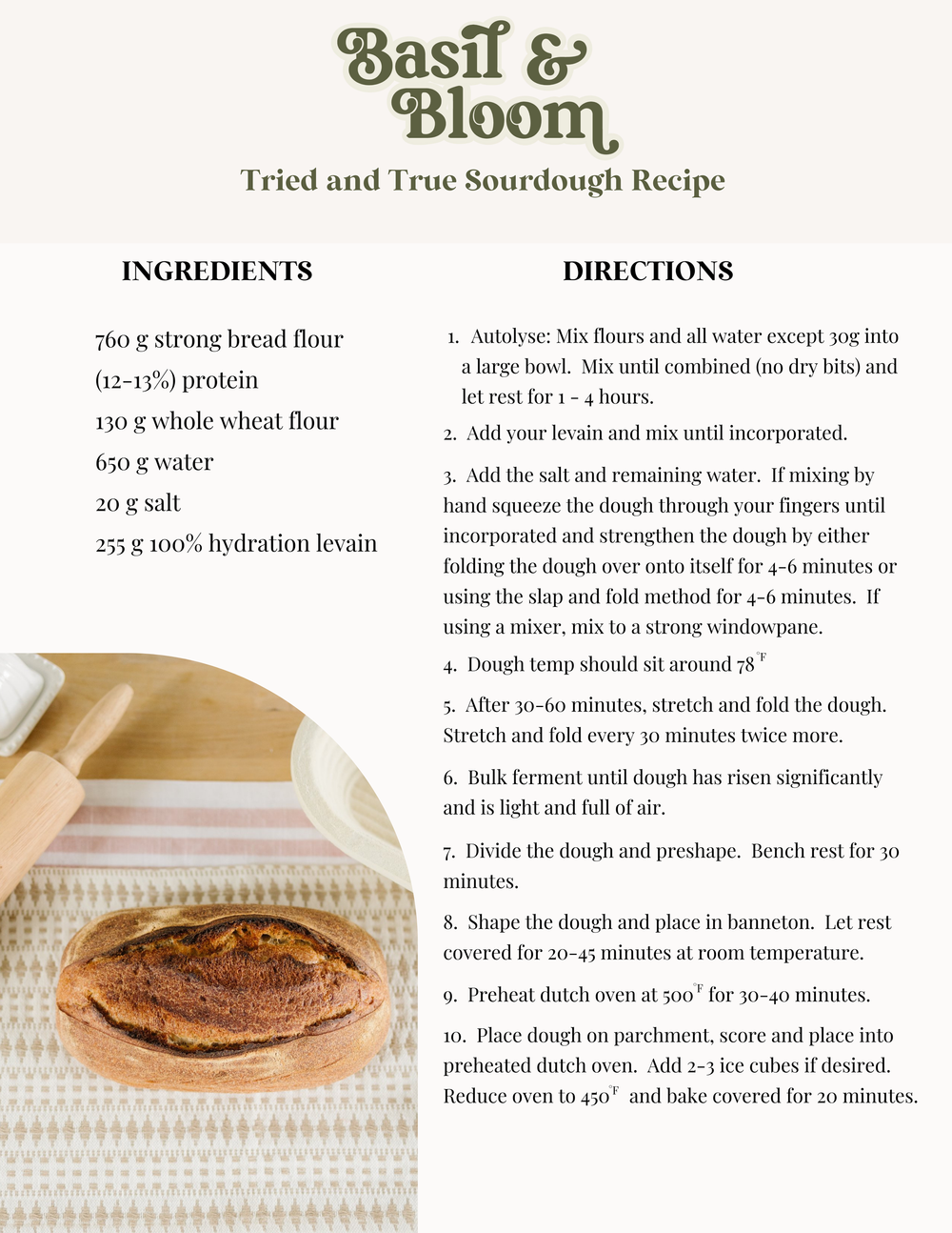 Tried and True Sourdough Recipe — Basil & Bloom