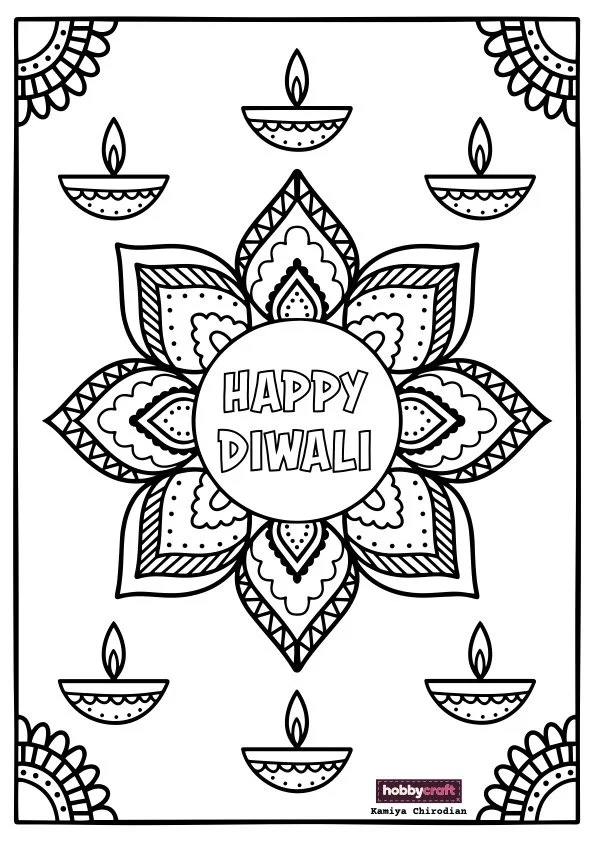 Hobbycraft - Diwali Colouring Pages — Kamiya Chirodian