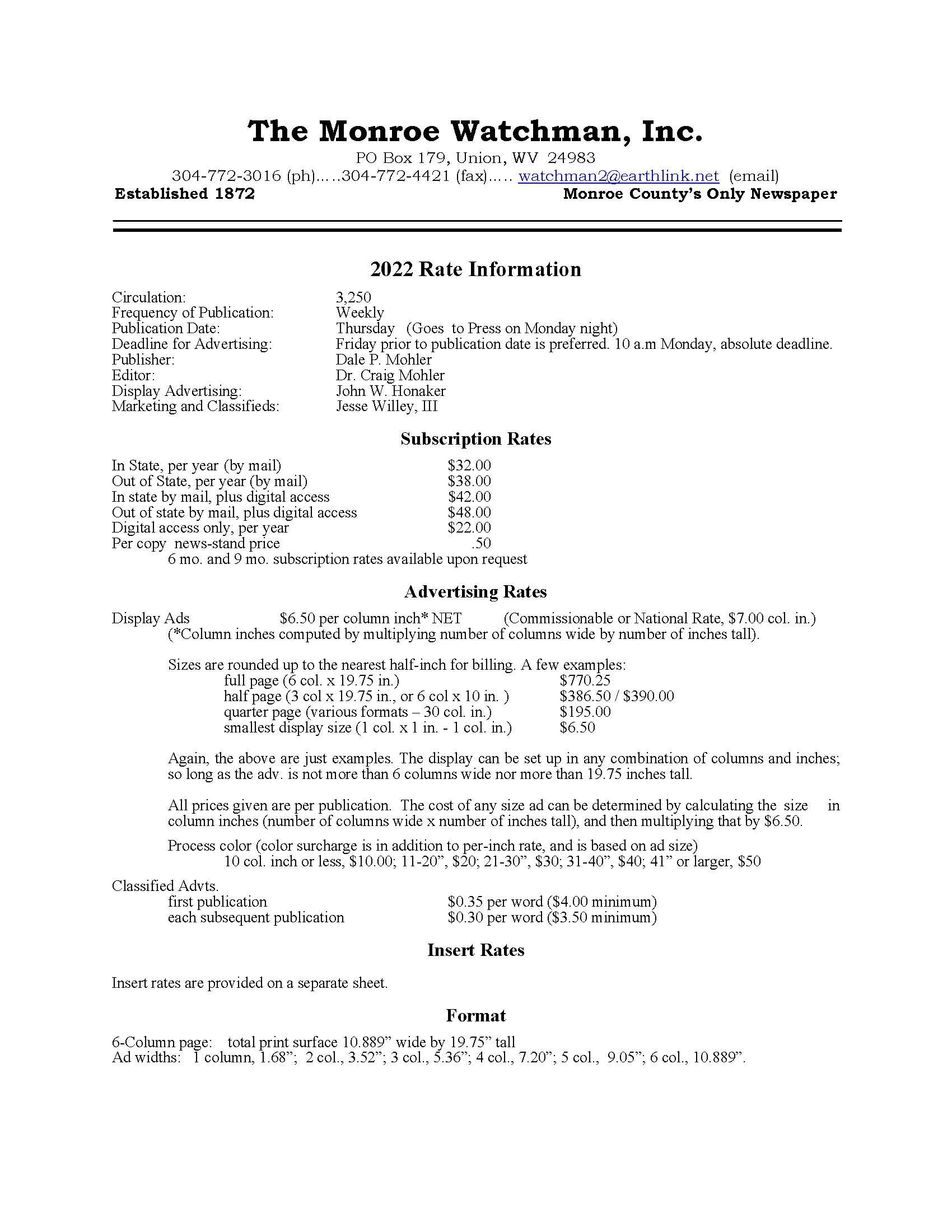 Gallery 1 — The Monroe Watchman Newspaper